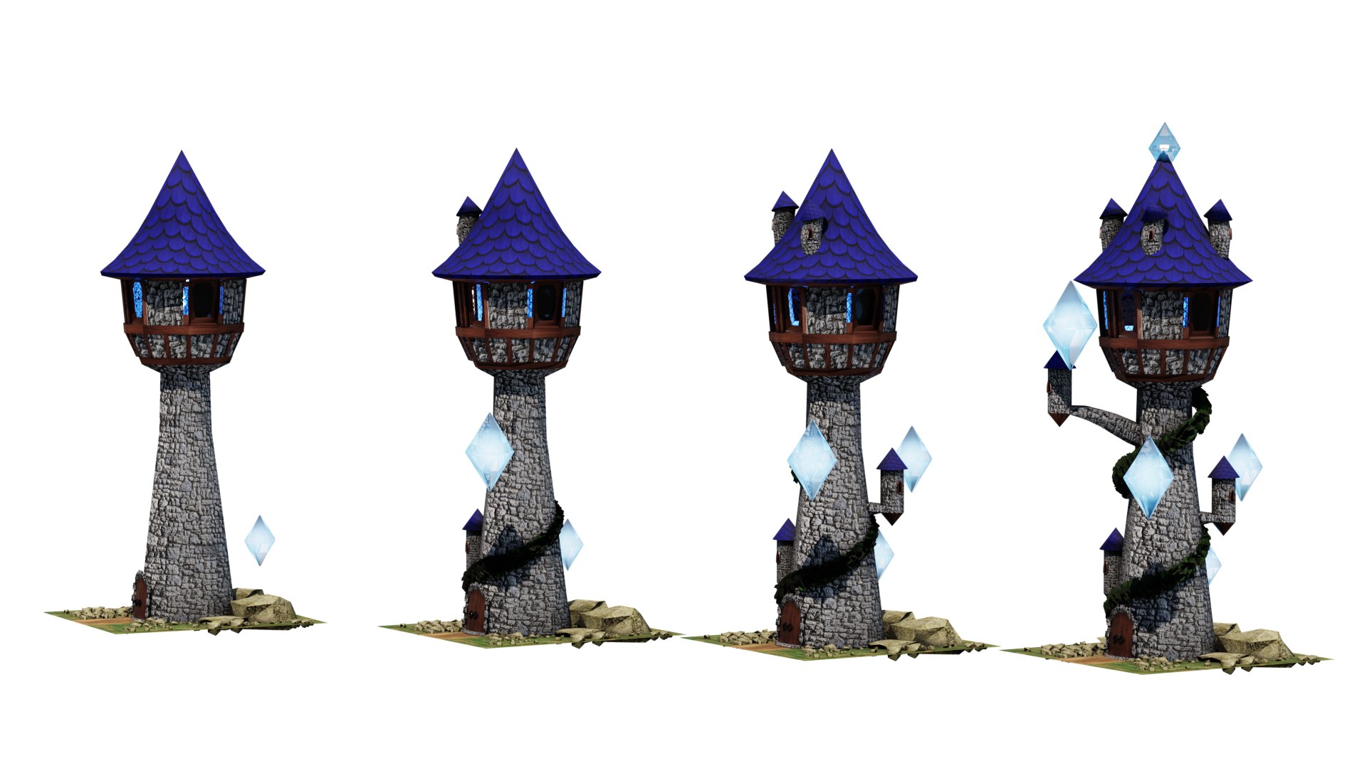 3D Model Mage Tower For Game With 4 Tiers - TurboSquid 1871006