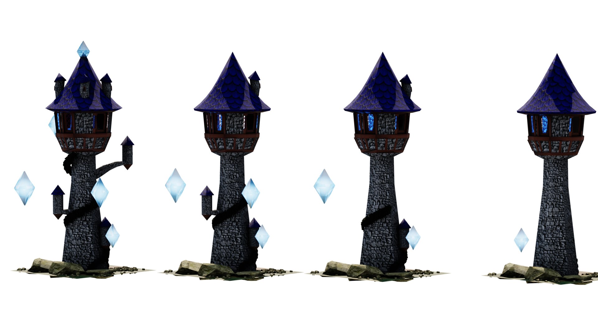 3D Model Mage Tower For Game With 4 Tiers - TurboSquid 1871006