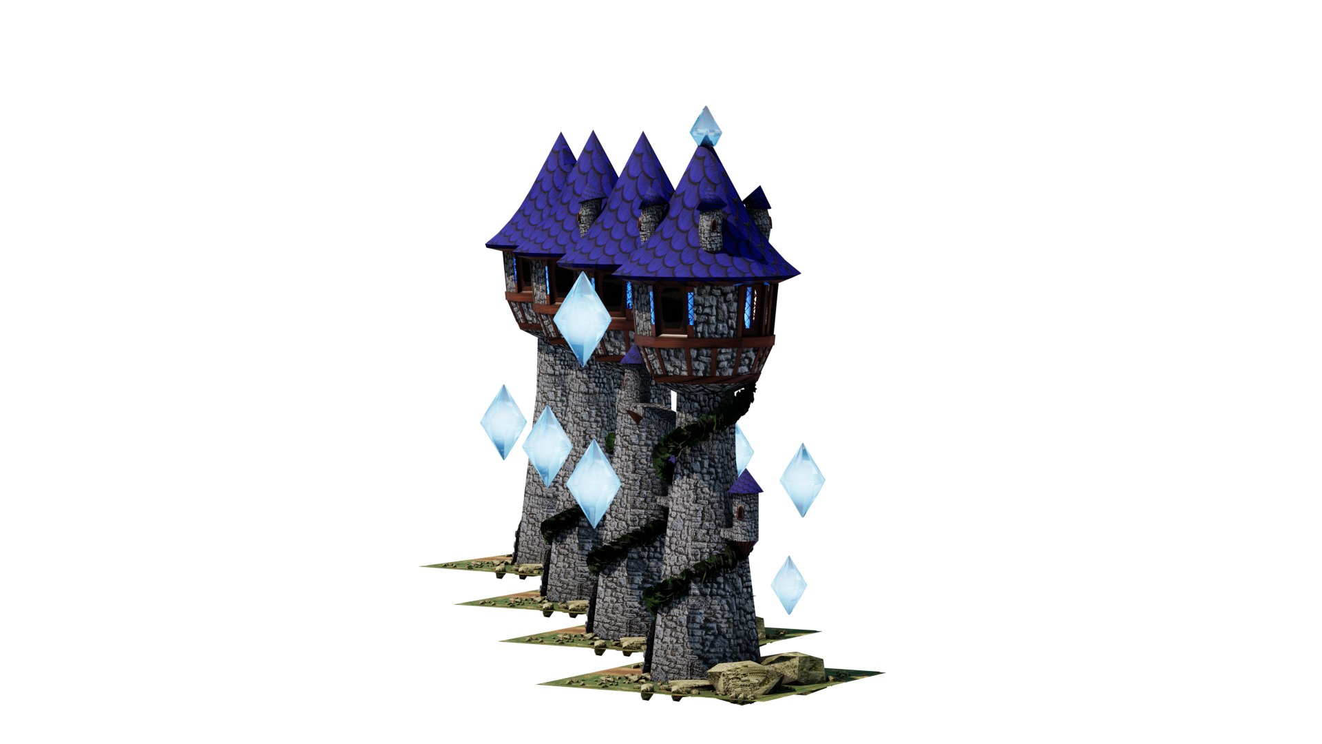 3D Model Mage Tower For Game With 4 Tiers - TurboSquid 1871006