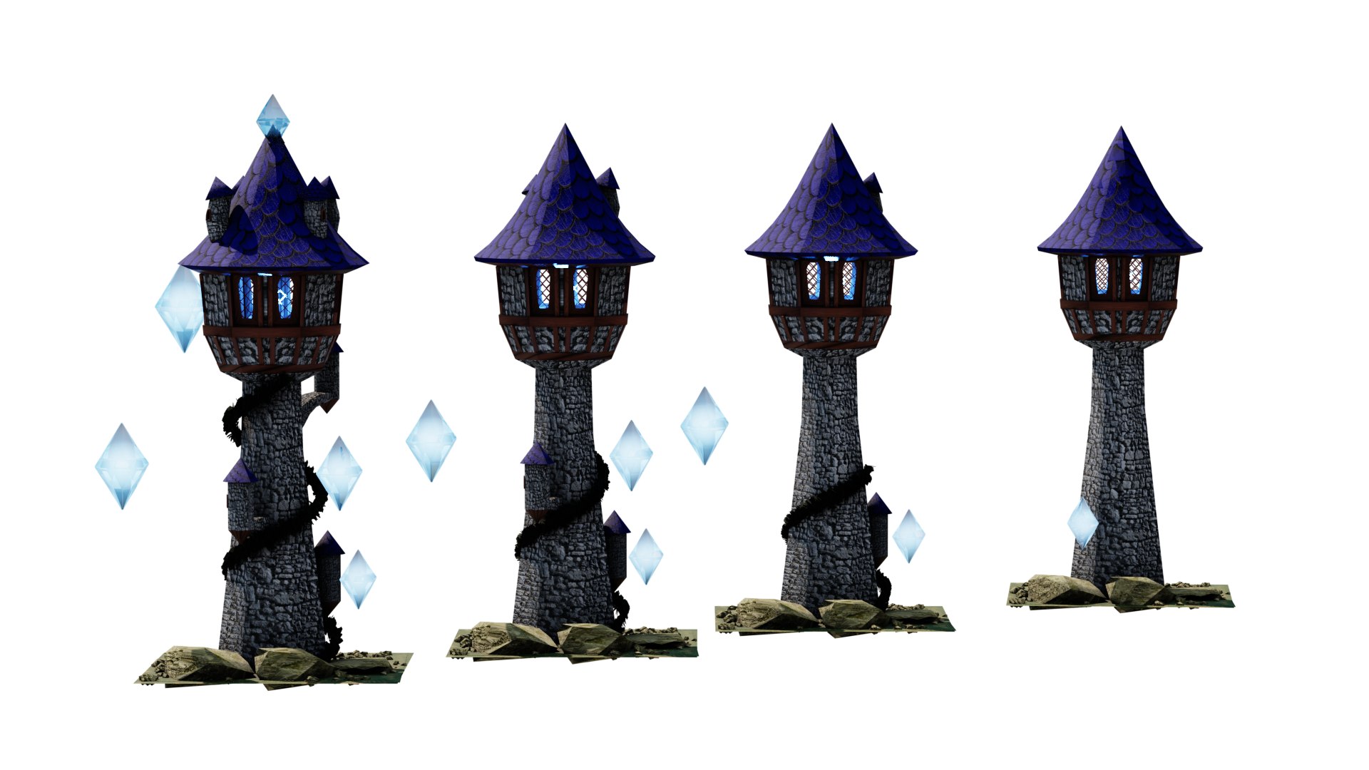 3D Model Mage Tower For Game With 4 Tiers - TurboSquid 1871006