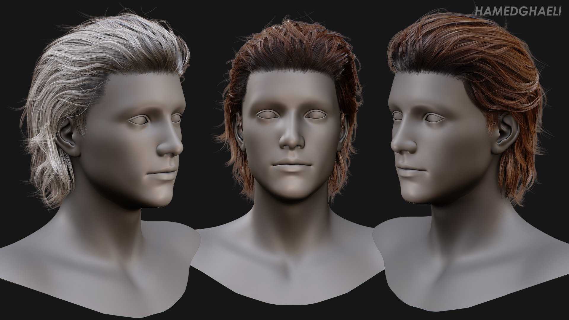 3D Real Time Hair Card Male Hairstyle model - TurboSquid 2157279