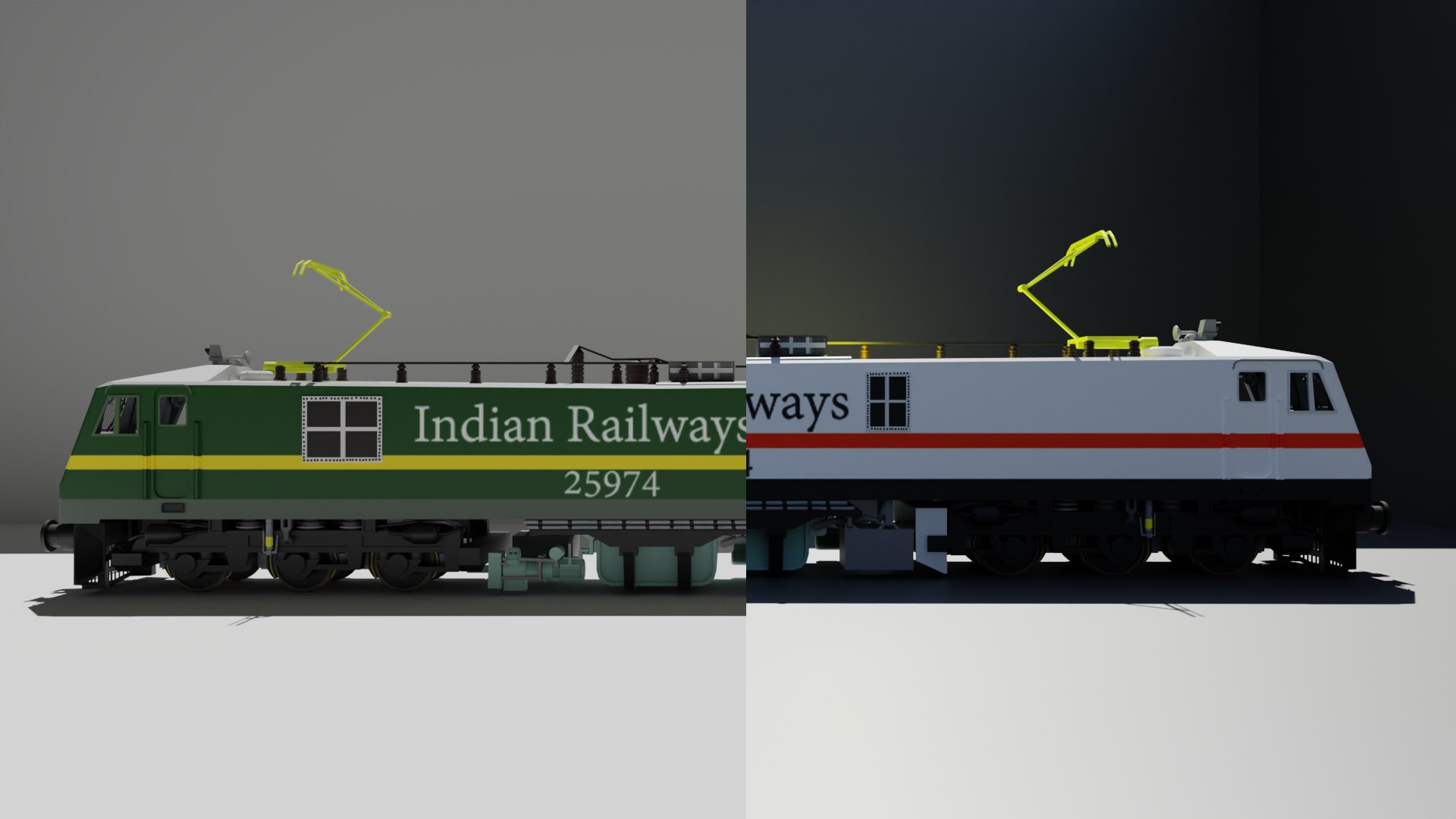 3D Indian Railways Engine WAP 9 and WAP 7 Combo model - TurboSquid 2079376