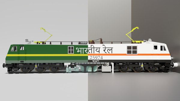Indian Railways Engine WAP 9 and WAP 7 Combo 3D 모델 - TurboSquid 2079376