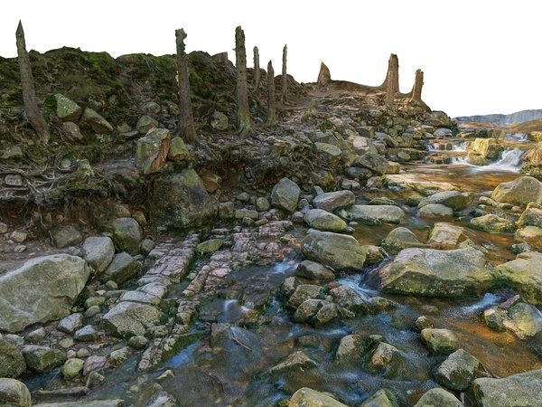 Forest waterfall 16k 3D - TurboSquid 1151464