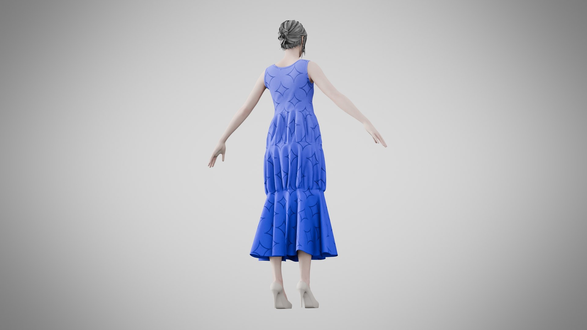 Dress 24 Very Light Blue With Design 3D Model - TurboSquid 2475590