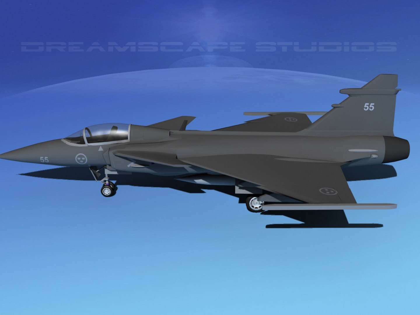 cockpit saab jas 39 3d 3ds