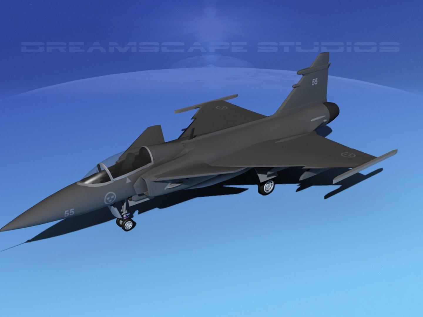 cockpit saab jas 39 3d 3ds