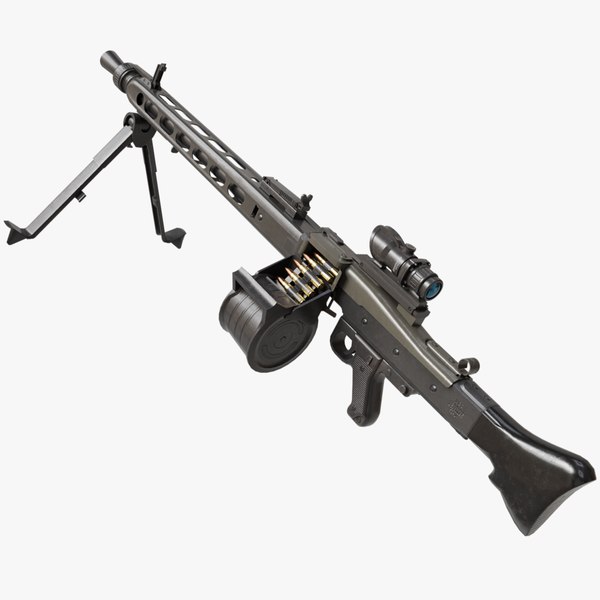 modelo 3d Machine Gun 08 Negro Todas las texturas PBR Unity UE ...