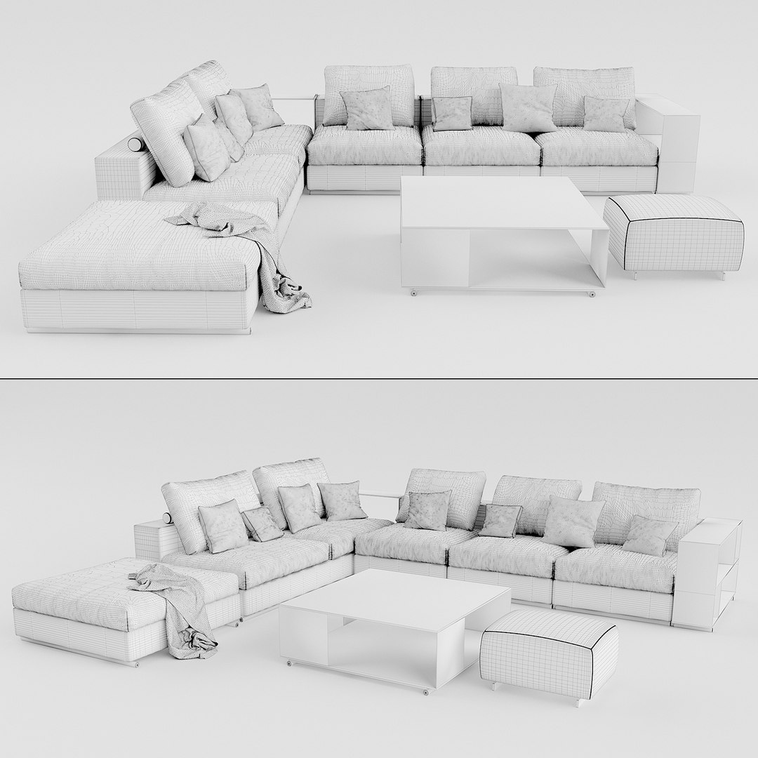 3d Model Sofa Flexform Groundpiece
