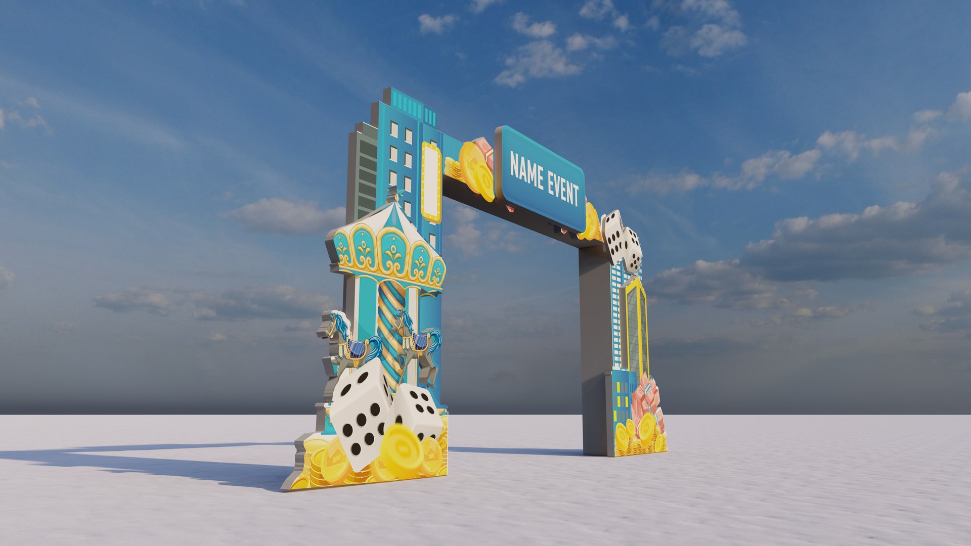 3D Gate Event With A Game Theme Model - TurboSquid 2232048