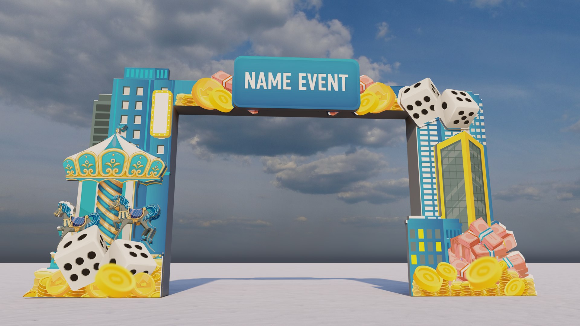 3D Gate Event With A Game Theme Model - TurboSquid 2232048