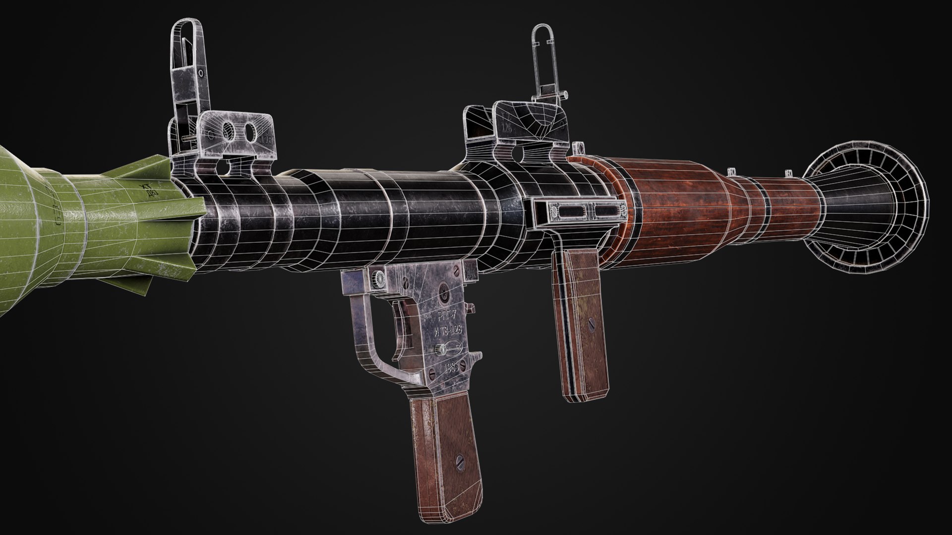 3D Model RPG-7 Rocket Launcher Game Ready Asset - TurboSquid 2024162