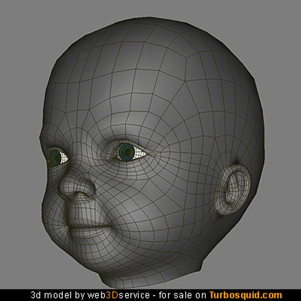 infant head 3d 3ds