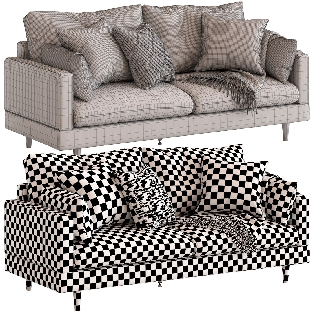 Temple And Webster Silas Sofa 3 Seater 3D Model - TurboSquid 2166164