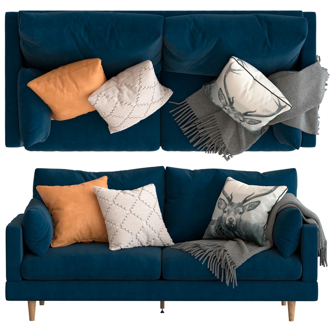 Temple And Webster Silas Sofa 3 Seater 3D Model - TurboSquid 2166164