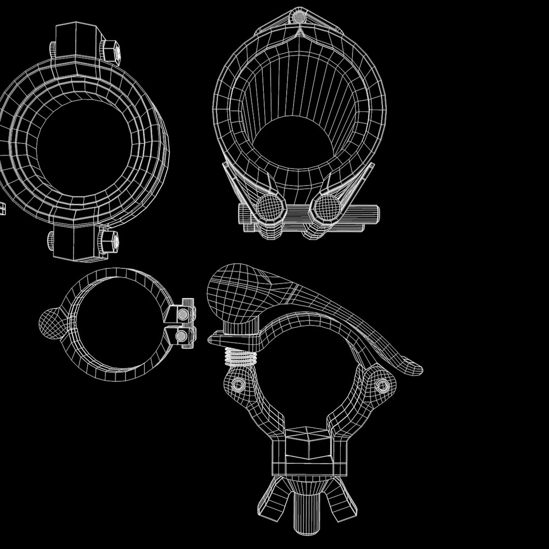 3D pipe clamp pack model - TurboSquid 1402956