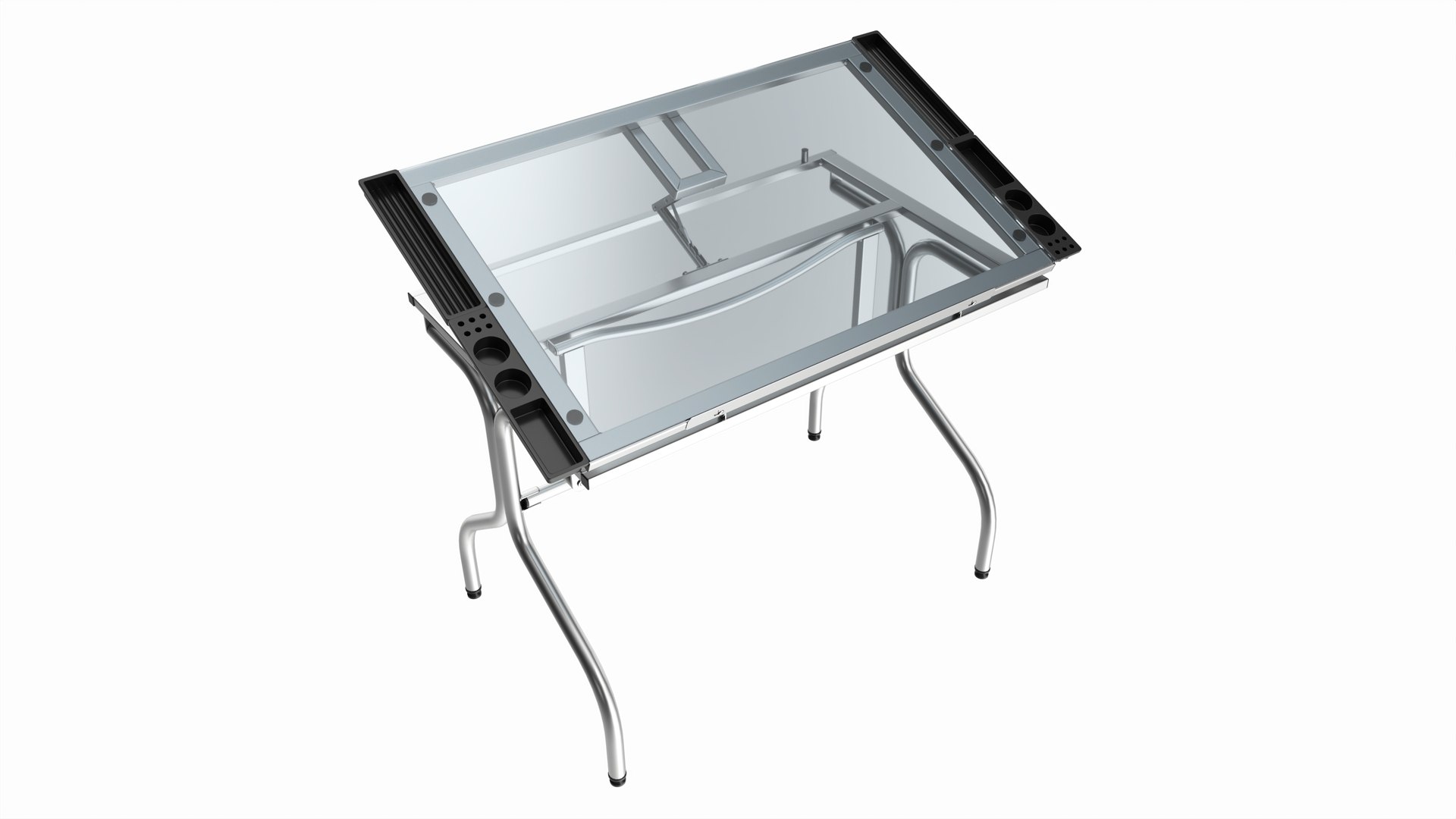 3D Folding glass top adjustable drafting table model - TurboSquid 2183712