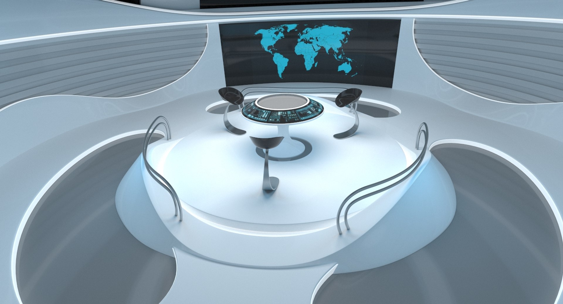 3D Sci-fi Futuristic Control Room Model - TurboSquid 1330204