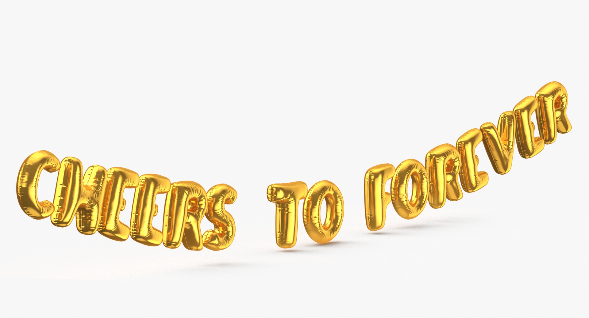 3D Foil Baloon Words CHEERS TO FOREVER Gold - TurboSquid 1738916
