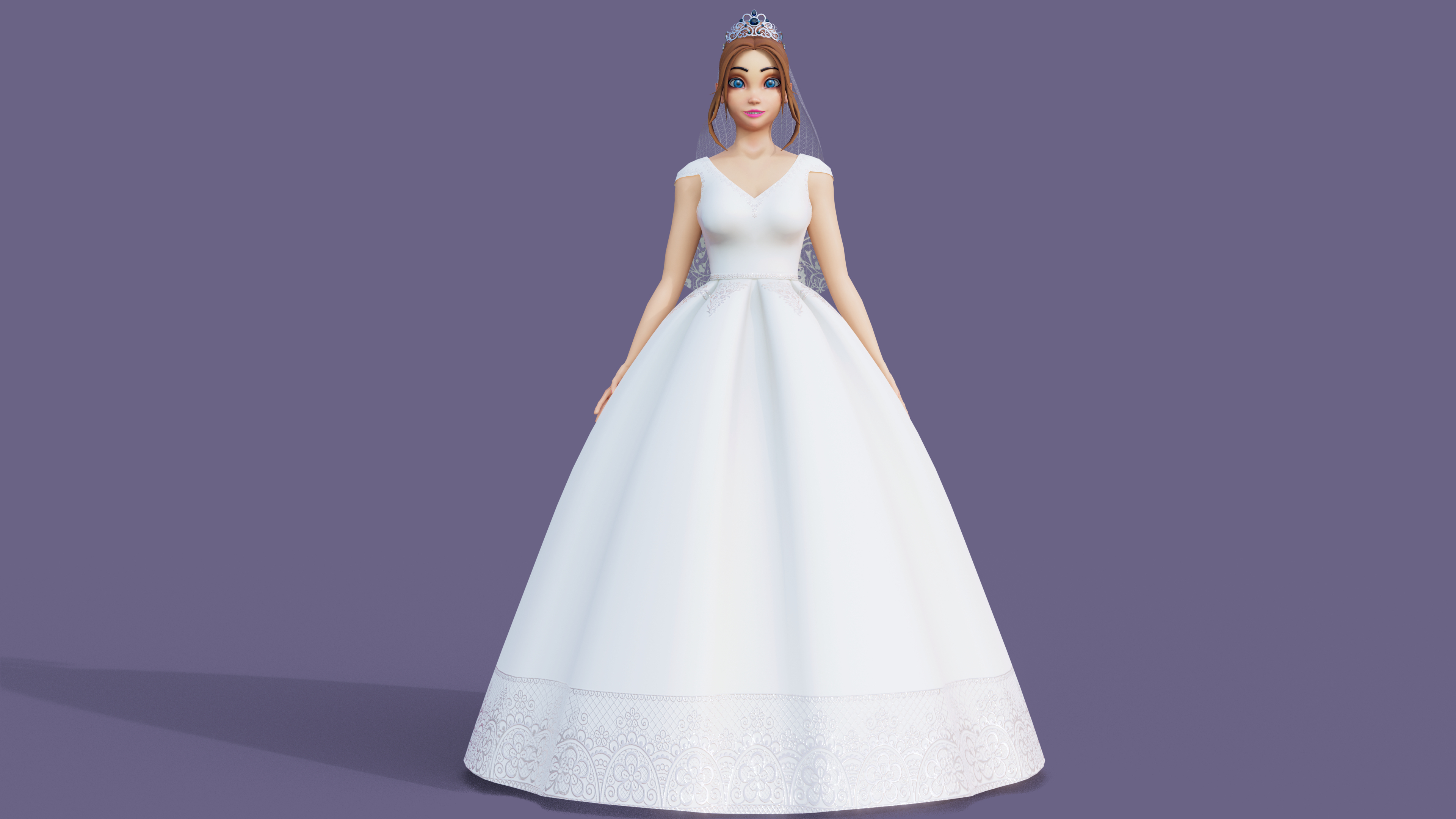 Cartoon Bride Girl No Rigged 3D model - TurboSquid 1860963