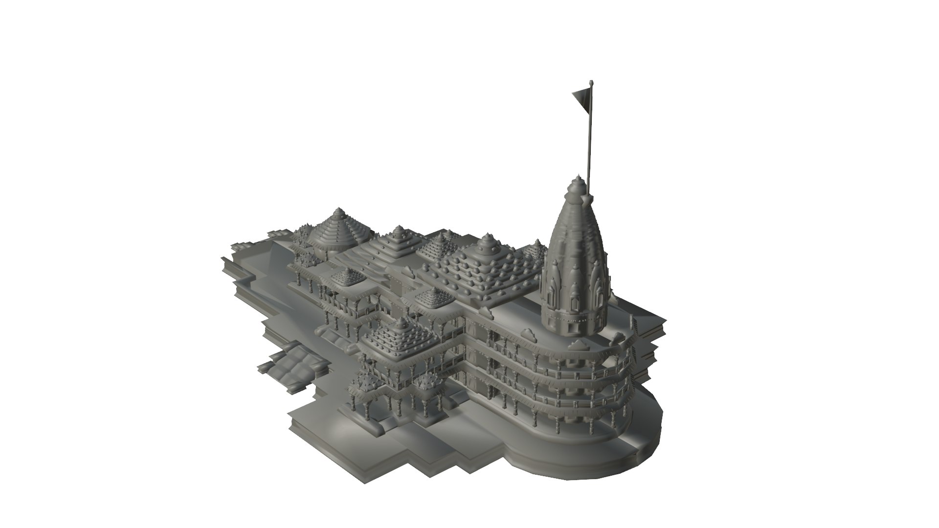 Shree RAM Mandir Ayodhya 3D Model - TurboSquid 2192480