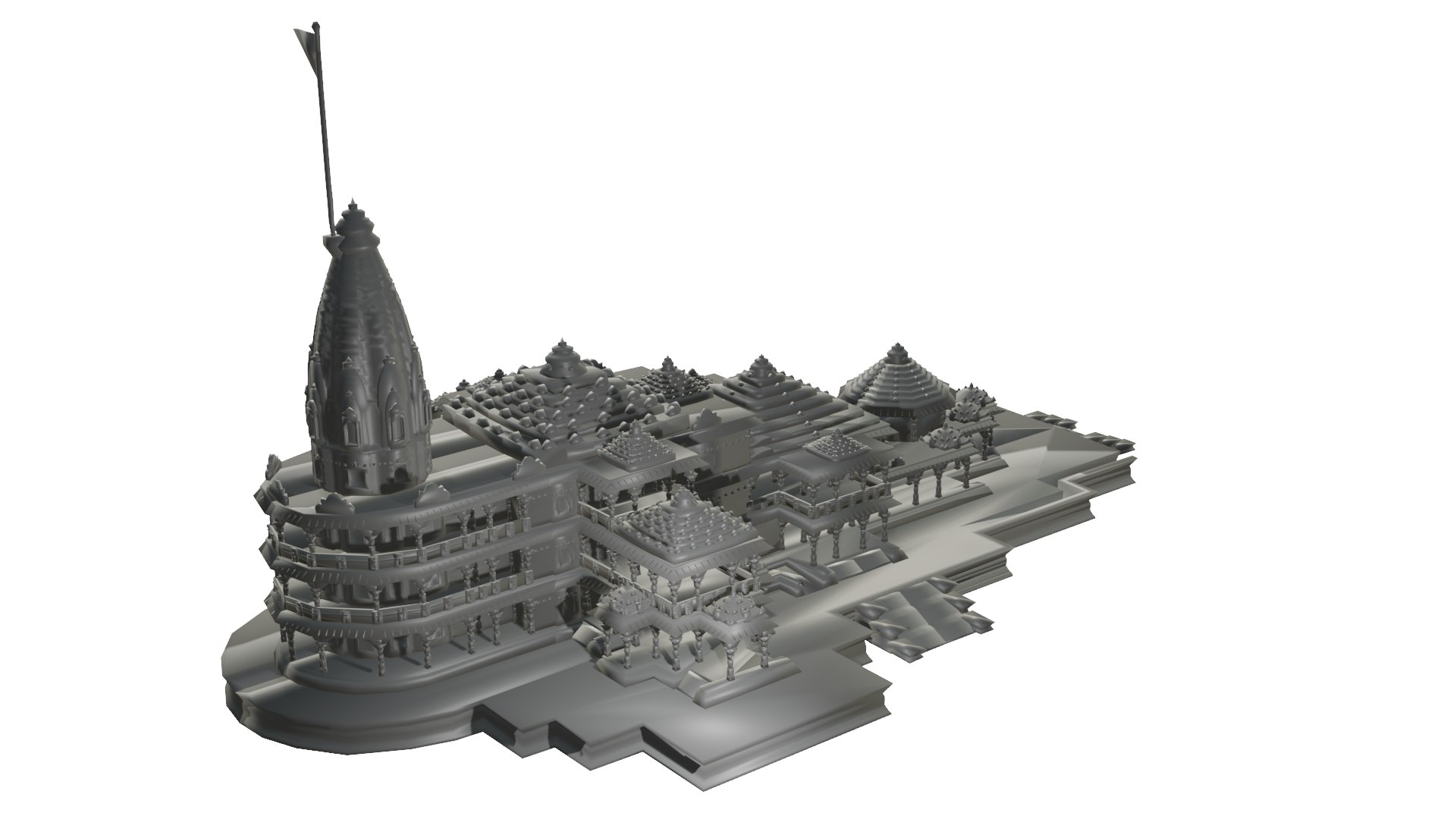 Shree RAM Mandir Ayodhya 3D Model - TurboSquid 2192480