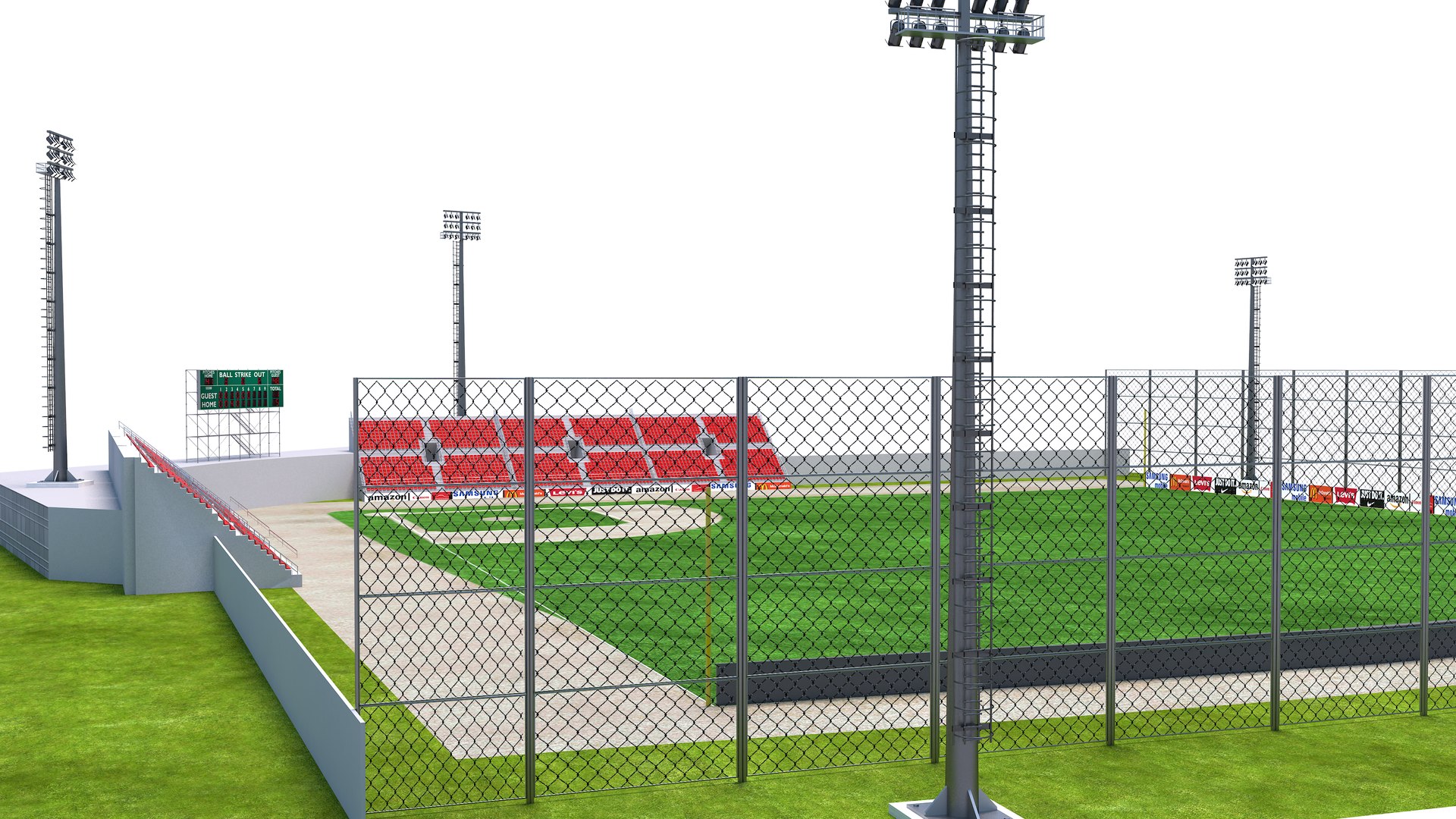 Baseball Base Stadium 3D Model - TurboSquid 1610279