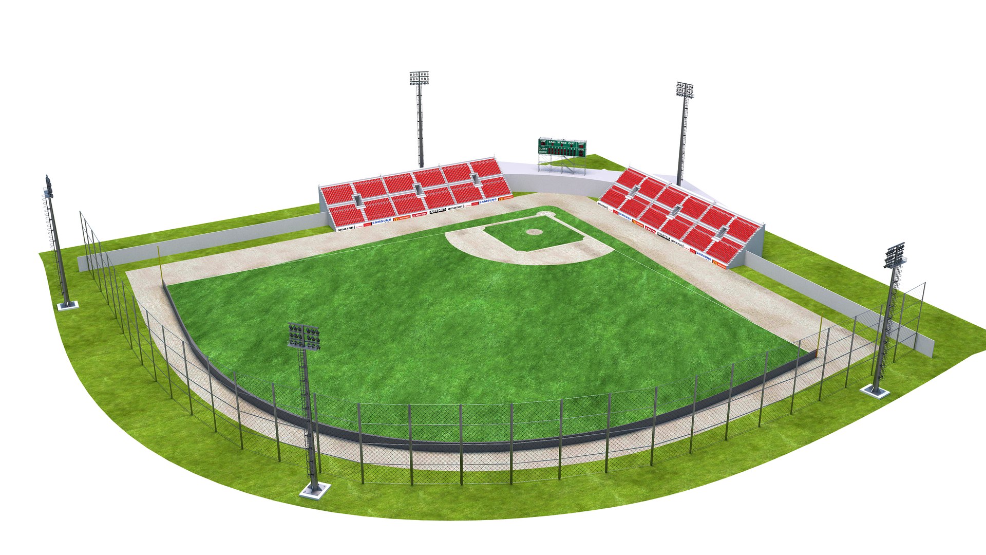 Baseball Base Stadium 3D Model - TurboSquid 1610279