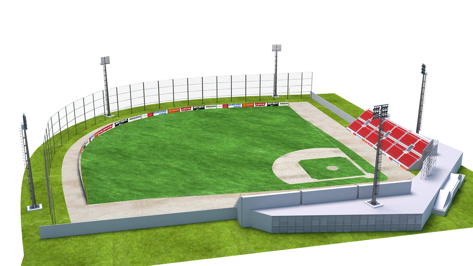 Baseball Base Stadium 3D Model - TurboSquid 1610279