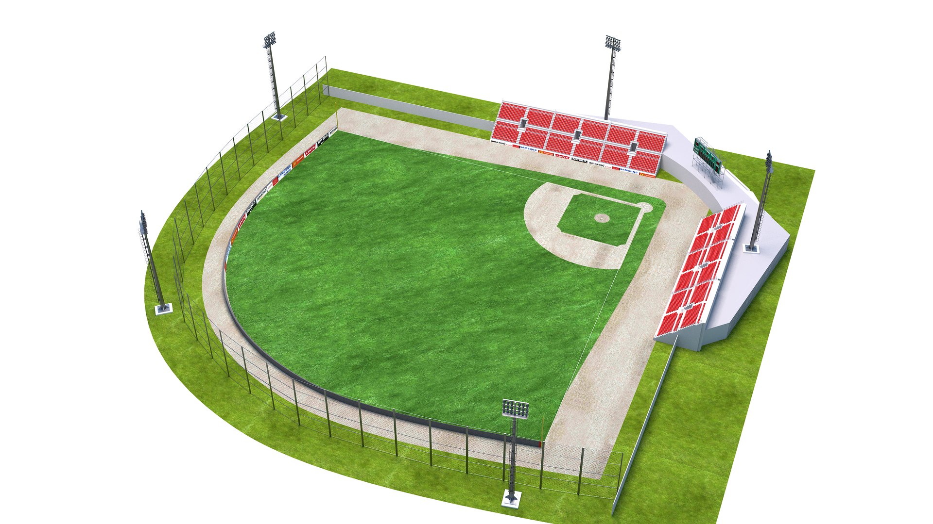 Baseball Base Stadium 3D Model - TurboSquid 1610279