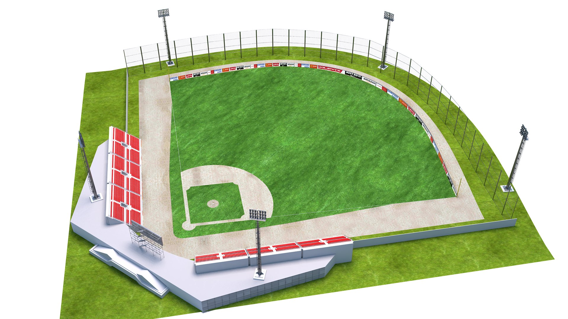 Baseball Base Stadium 3D Model - TurboSquid 1610279