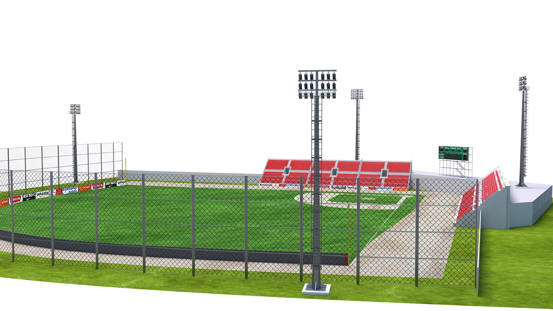Baseball Base Stadium 3D Model - TurboSquid 1610279