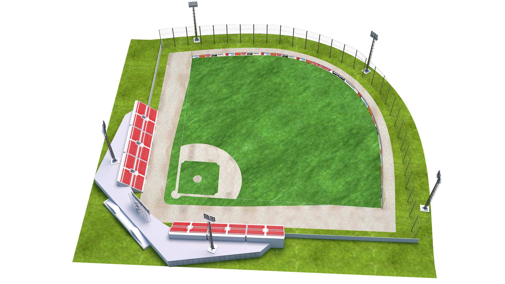 Baseball Base Stadium 3D Model - TurboSquid 1610279