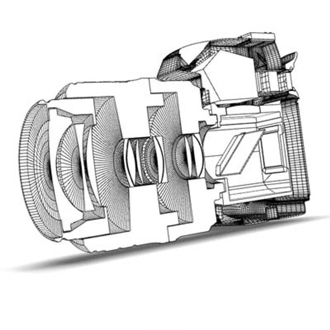 3ds Max Sliced Dslr Camera Lens