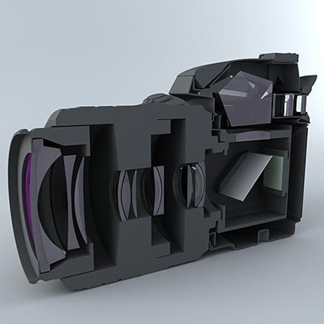 3ds Max Sliced Dslr Camera Lens