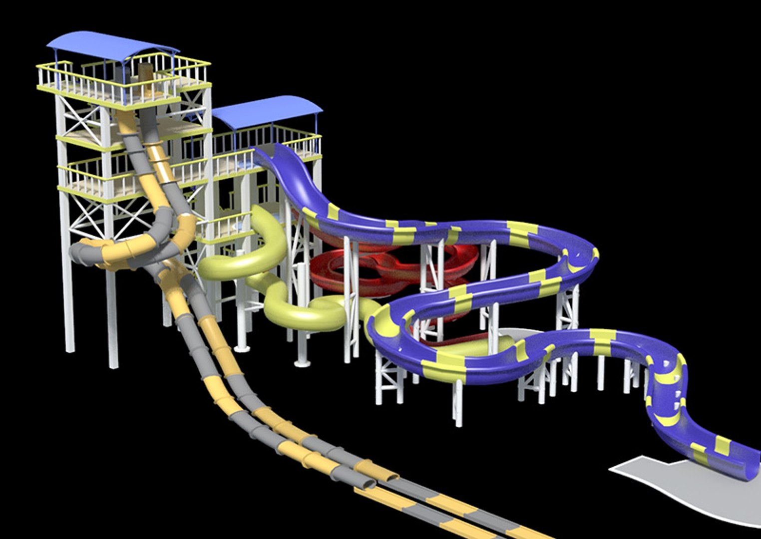 3d Pool Slide Theme Park