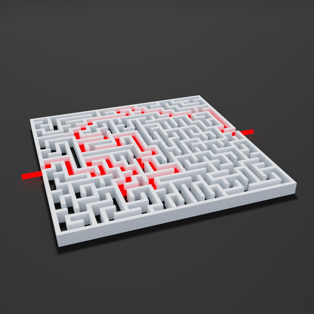Square Maze With Solution 3D Model - TurboSquid 2085823