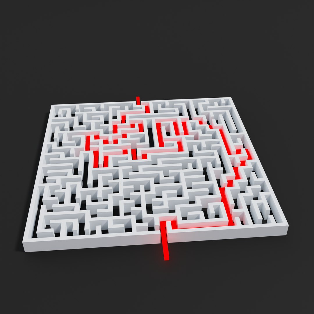 Square Maze With Solution 3D Model - TurboSquid 2085823