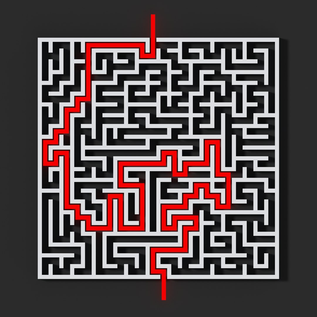 Square Maze With Solution 3D Model - TurboSquid 2085823