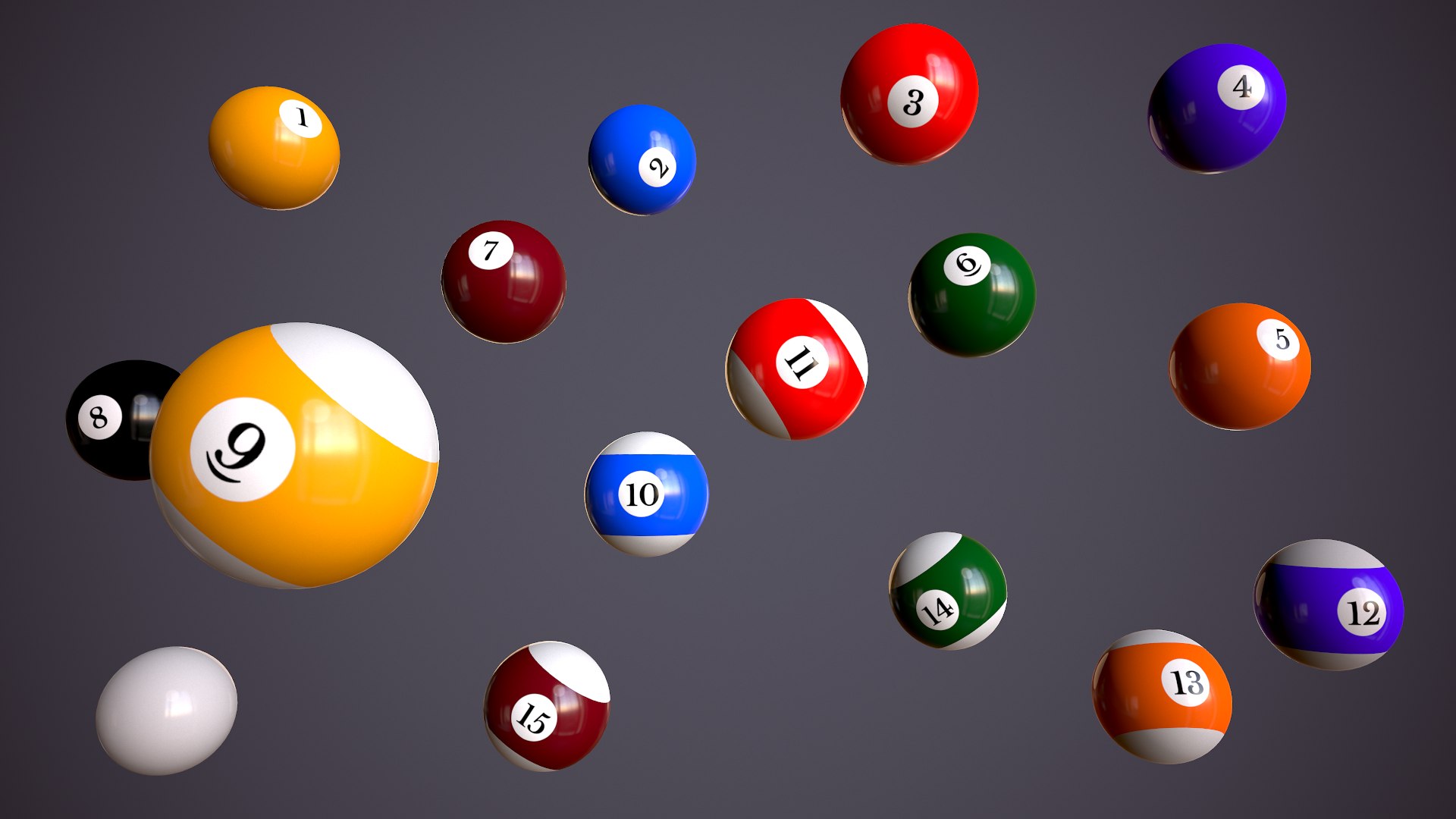 3D Billiard Balls Model - TurboSquid 1970772
