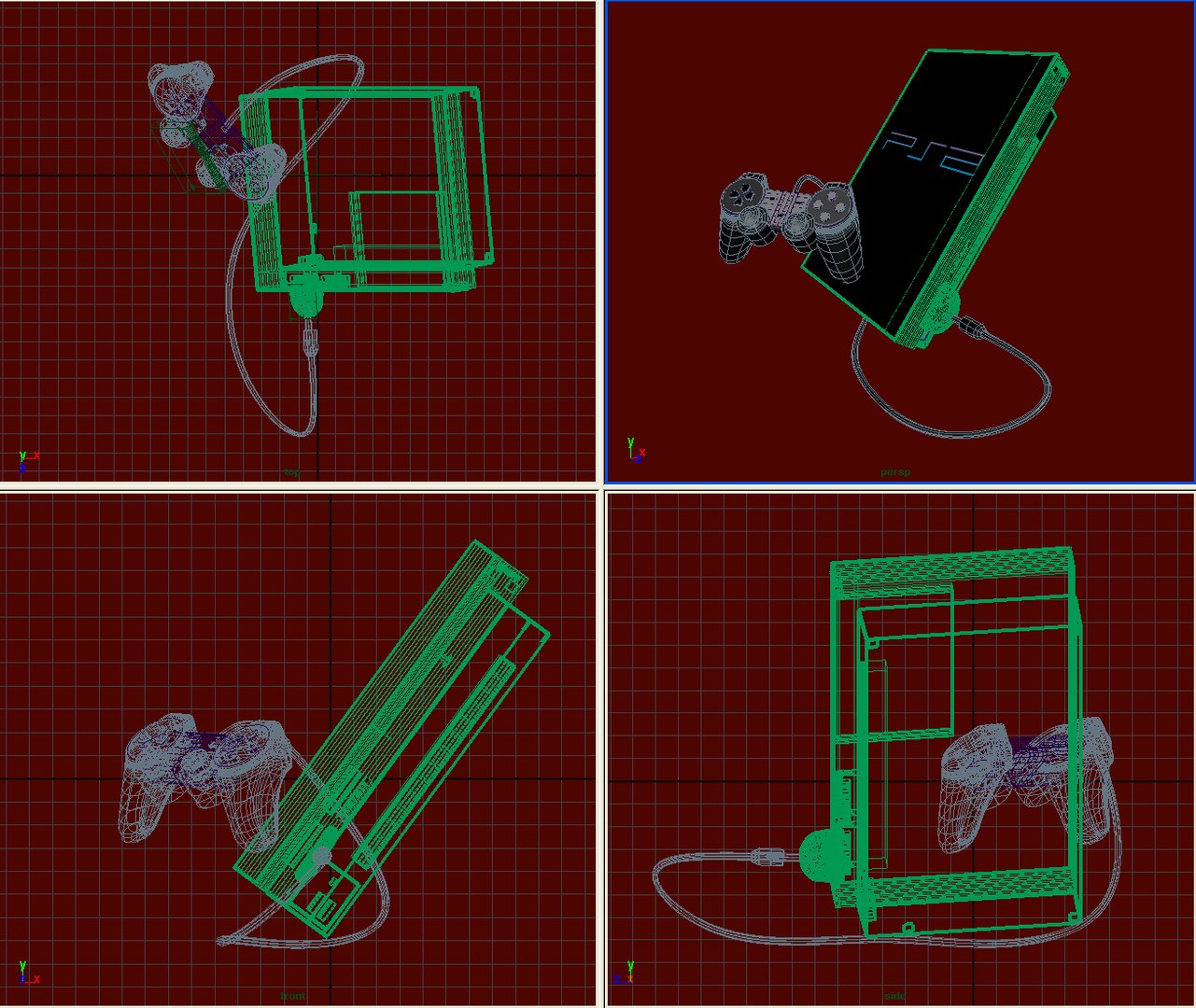 ps2 controller playstation 3d model