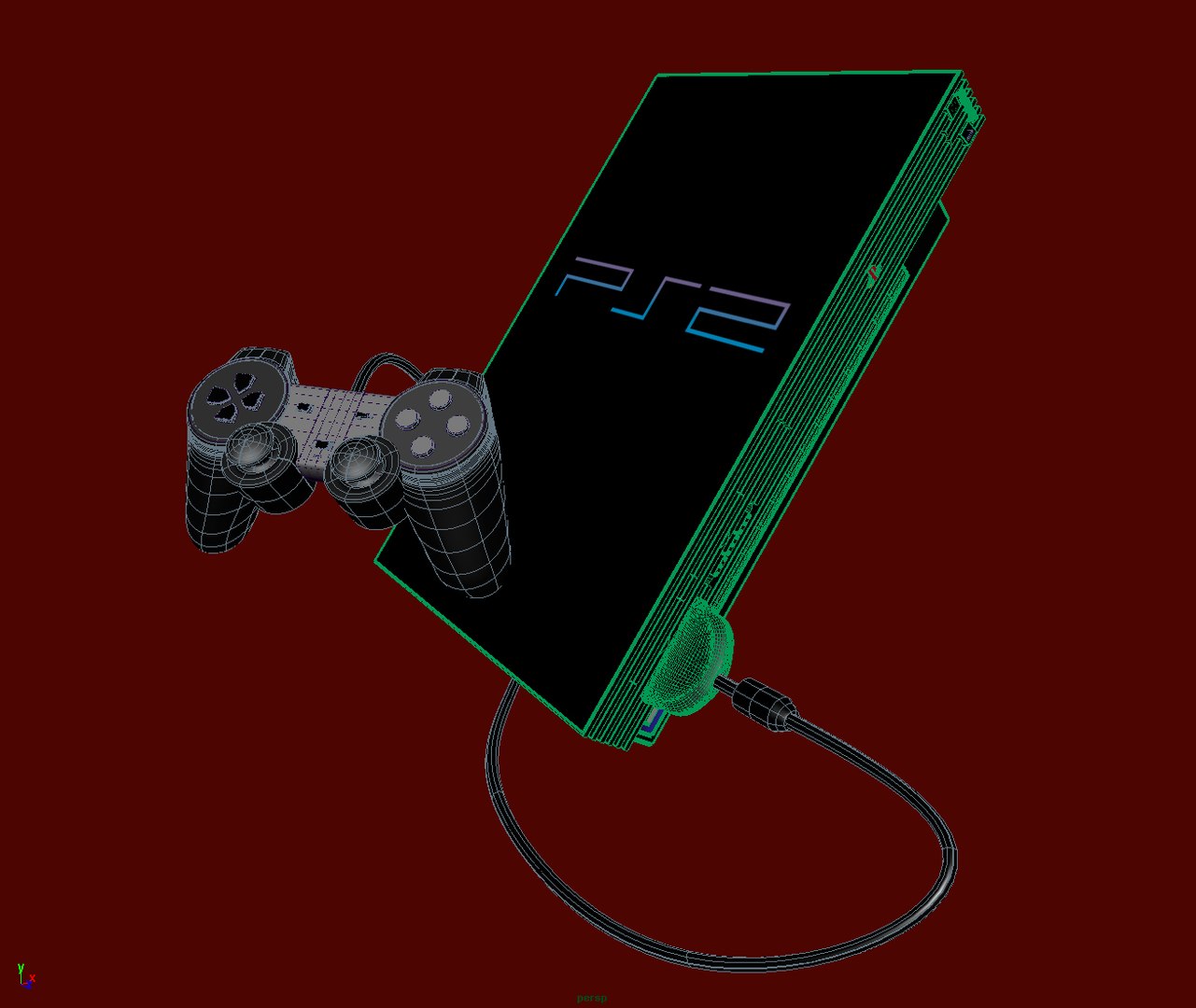 ps2 controller playstation 3d model