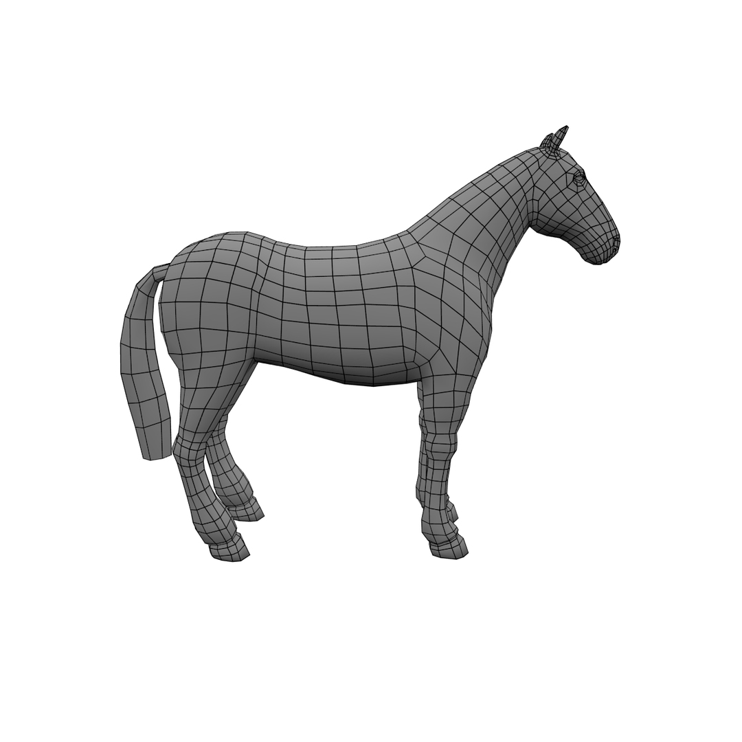3d Model Of Horse Base Mesh