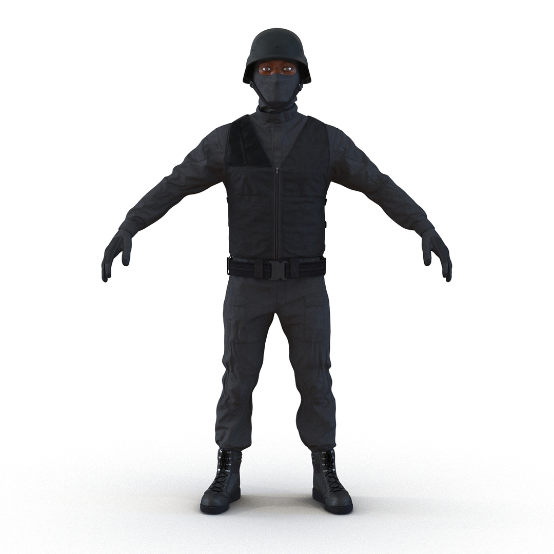 Swat Man Afro American 3ds