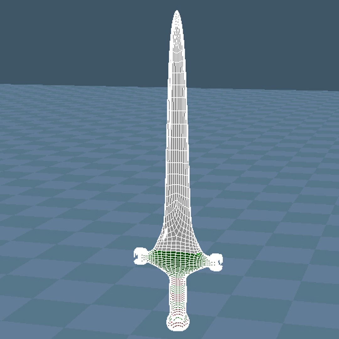 3d Model Ornate Sword Snake Heads