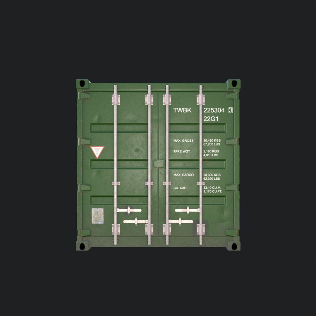 20ft cargo container props 3d model
