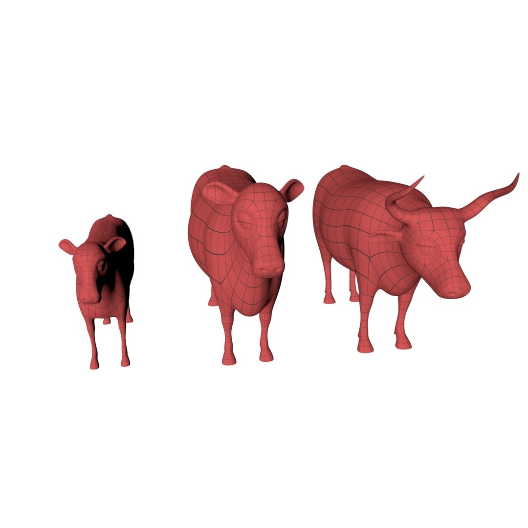 3d cow base mesh bull