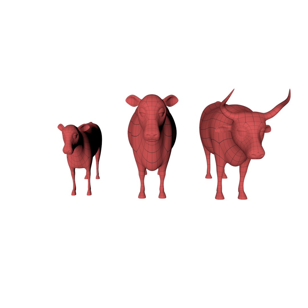3d cow base mesh bull