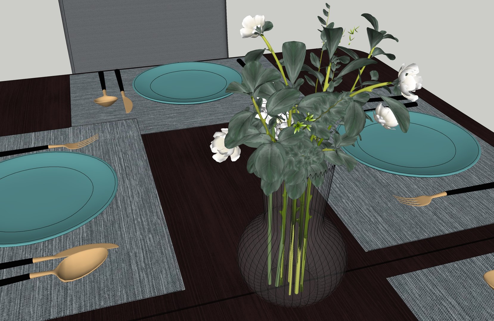 3D Dining Table Set IKEA STRANDTORP - TurboSquid 1911312