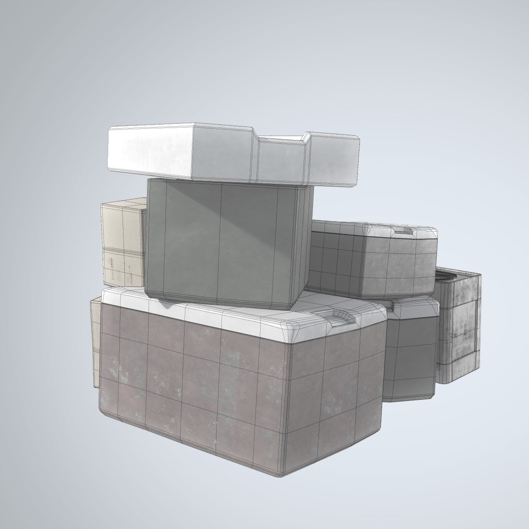 Stylized Boxes 3d Model